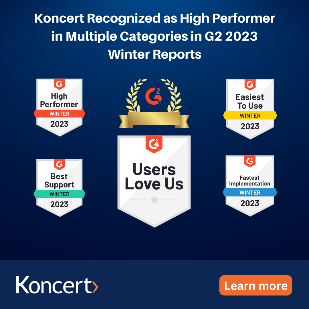 Koncert Recognized as High Performer in Multiple Categories in G2 2023 ...